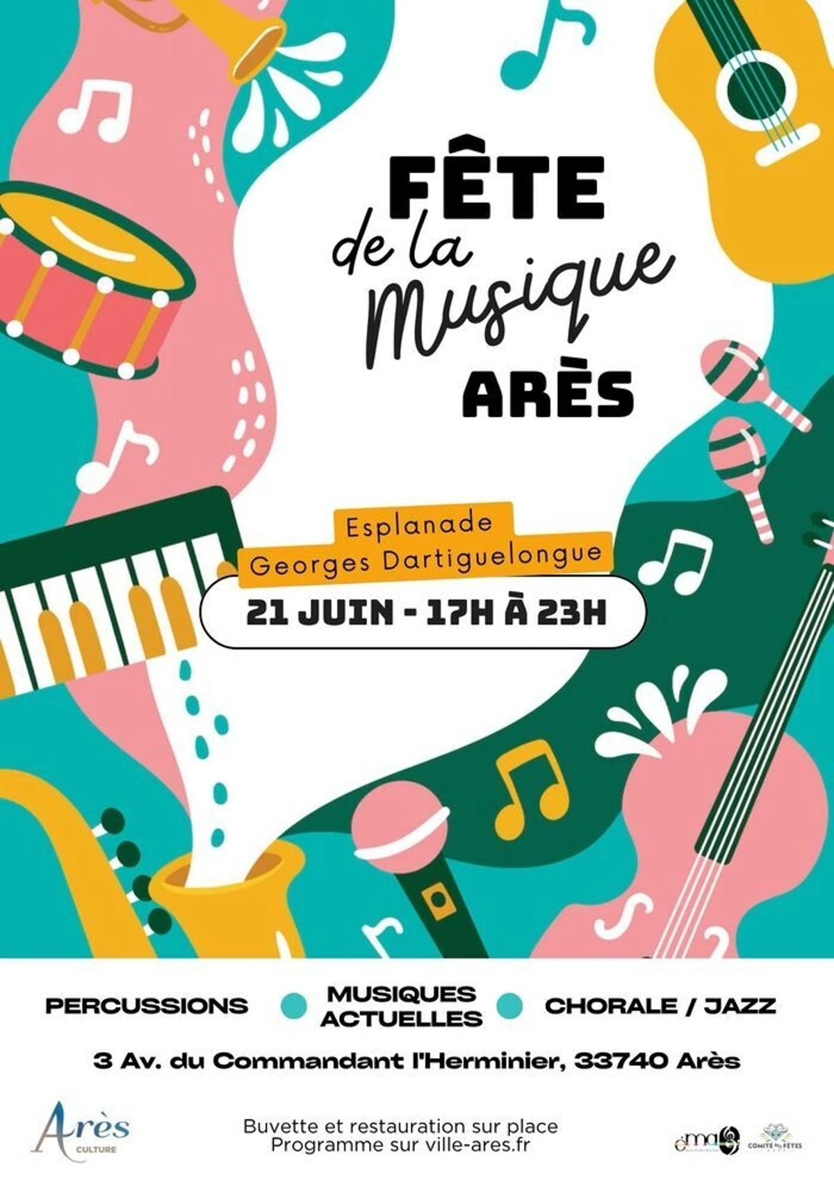 Concert Artistes locaux en plein air à Arès — 21 juin 2026